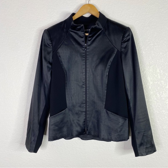 Lafayette 148 New York | Jackets & Coats | Lafayette 48 Black Satin Zip ...